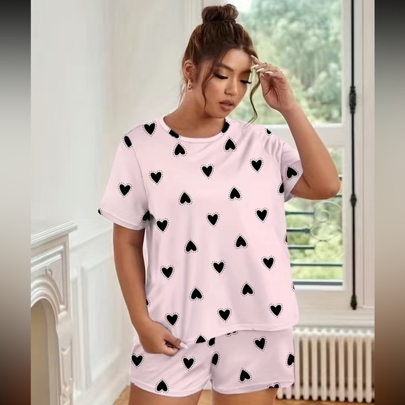 Intimates & Sleepwear | Cute Heart Pajama Set | Poshmark